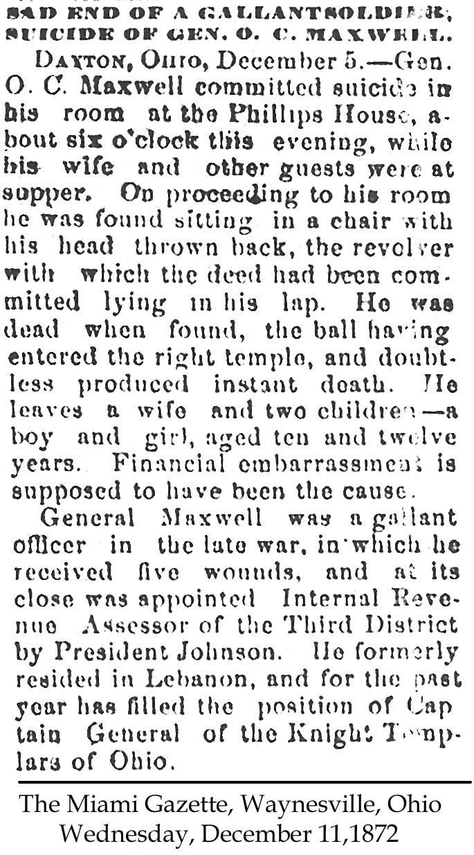 Maxwell Family Obituaries Family Obituaries, Warren County, Ohio