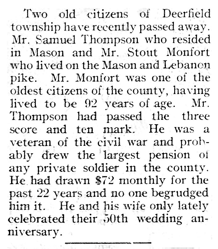 Monfort Family Obituaries Family Obituaries, Warren County, Ohio